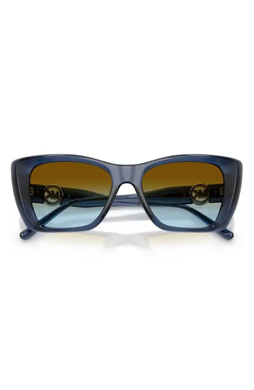 Michael Kors Tokyo Square Frame Sunglasses - Navy/brown Blue Gradient