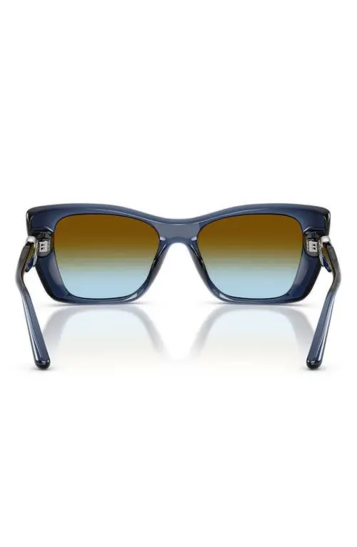 Michael Kors Tokyo Square Frame Sunglasses - Navy/brown Blue Gradient