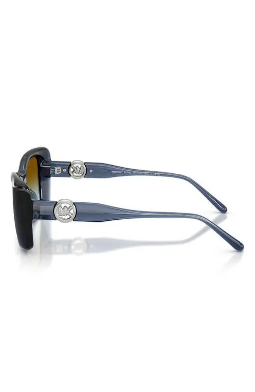 Michael Kors Tokyo Square Frame Sunglasses - Navy/brown Blue Gradient