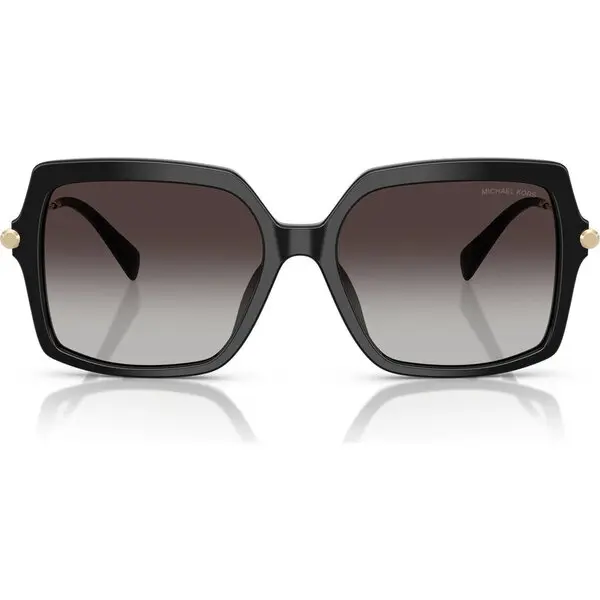 Michael Kors Quogue 57mm Square Sunglasses - Black/dark Grey Gradient