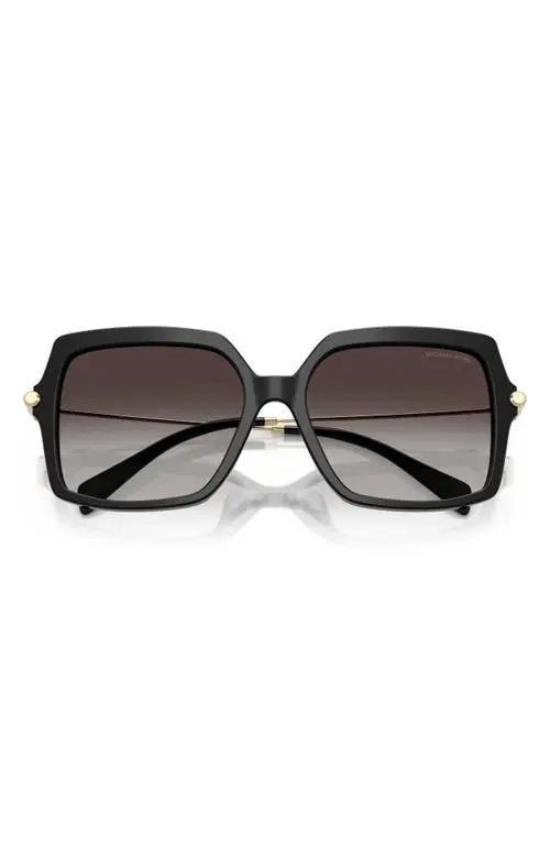 Michael Kors Quogue 57mm Square Sunglasses - Black/dark Grey Gradient