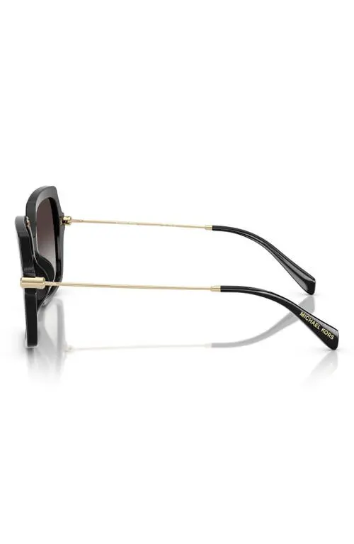 Michael Kors Quogue 57mm Square Sunglasses - Black/dark Grey Gradient