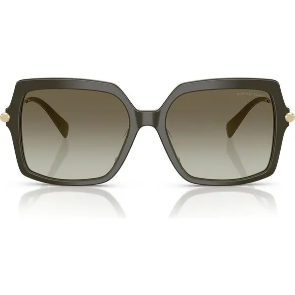 Michael Kors Quogue 57mm Square Sunglasses - Olive Smoke/olive Gradient