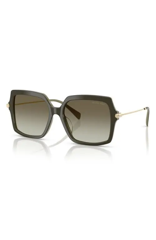 Michael Kors Quogue 57mm Square Sunglasses - Olive Smoke/olive Gradient