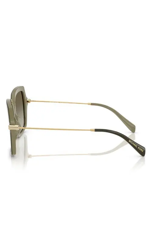 Michael Kors Quogue 57mm Square Sunglasses - Olive Smoke/olive Gradient