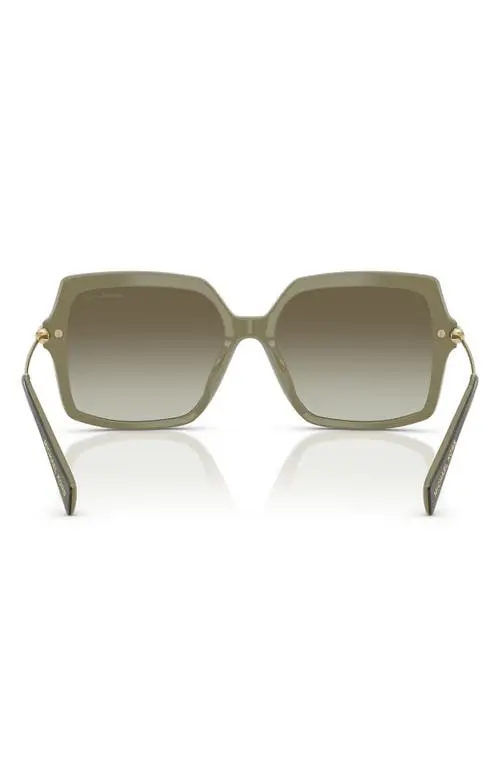 Michael Kors Quogue 57mm Square Sunglasses - Olive Smoke/olive Gradient