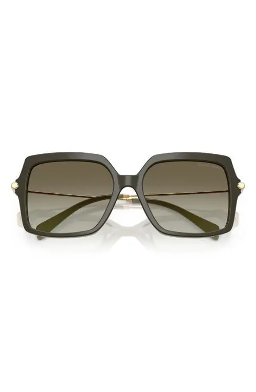 Michael Kors Quogue 57mm Square Sunglasses - Olive Smoke/olive Gradient