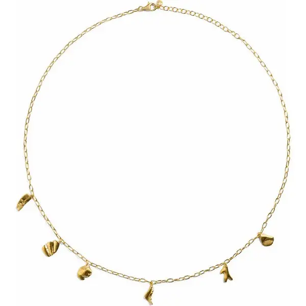 Monica Vinader Fragments Asymmetric Charm Necklace In Recycled 18k Gold Plate - 18k Gold Vermeil