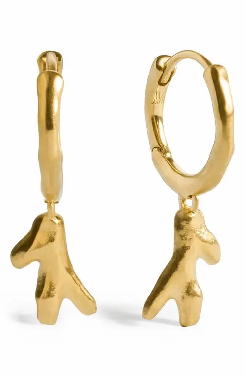 Monica Vinader Fragments Coral Drop Huggie Hoop Earrings - 18k Gold Vermeil