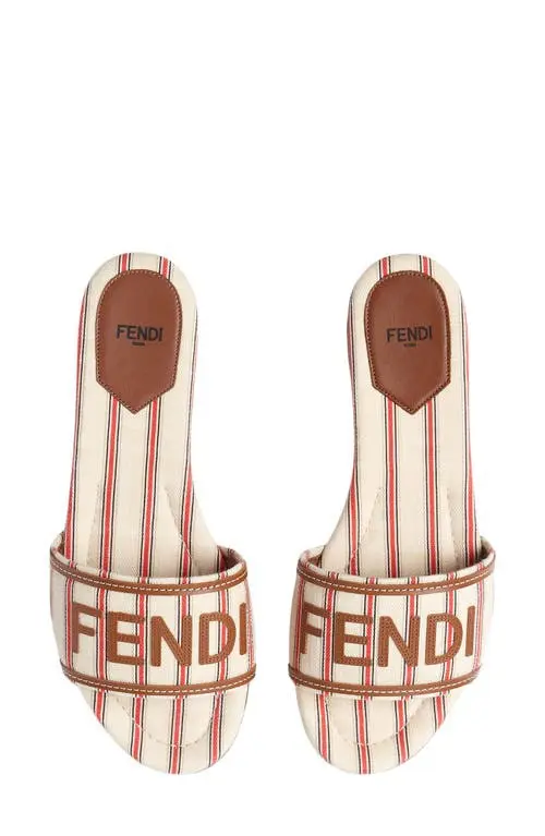 Fendi Sunshine Slide Sandal - Stripe Multi