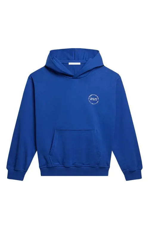 Helmut Lang Stamp Cotton French Terry Pullover Hoodie - Royal Blue