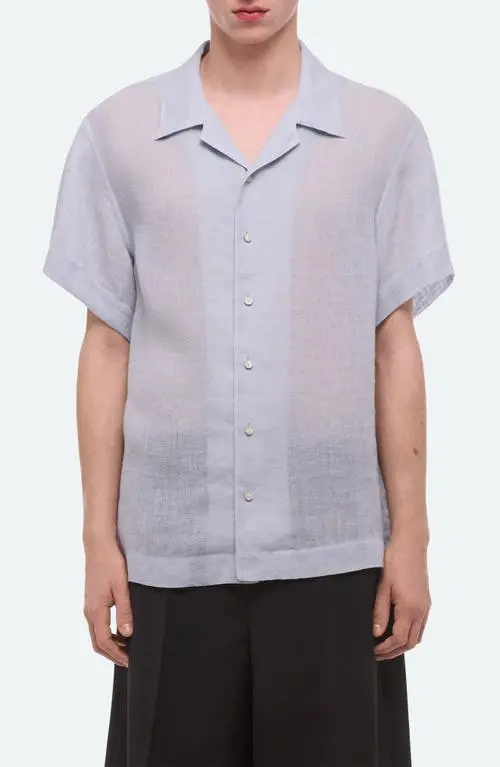 Helmut Lang Relaxed Linen Camp Shirt - Pacific