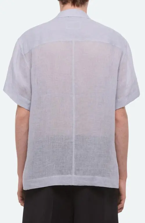 Helmut Lang Relaxed Linen Camp Shirt - Pacific