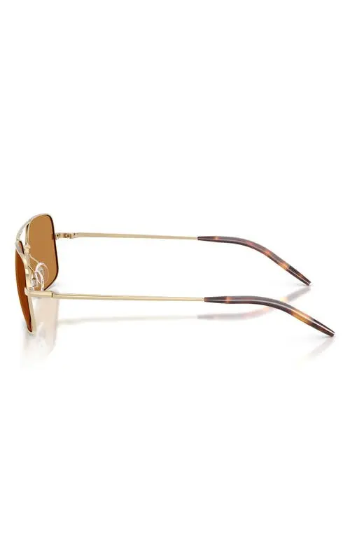 Oliver Spencer Victory Ii Rectangular Sunglasses - Gold/cognac