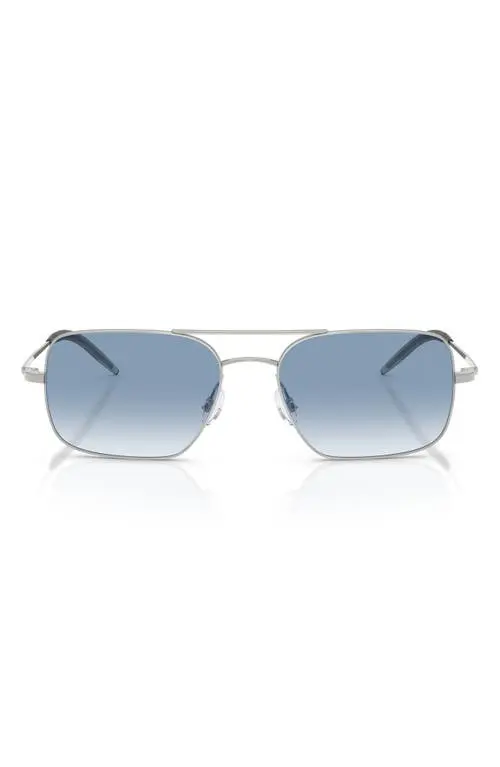 Oliver Spencer Victory Ii Rectangular Sunglasses - Silver/ocean Gradient