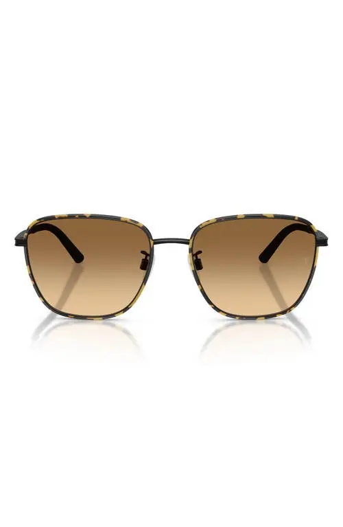 Oliver Spencer Square Sunglasses - Matte Black/saddle