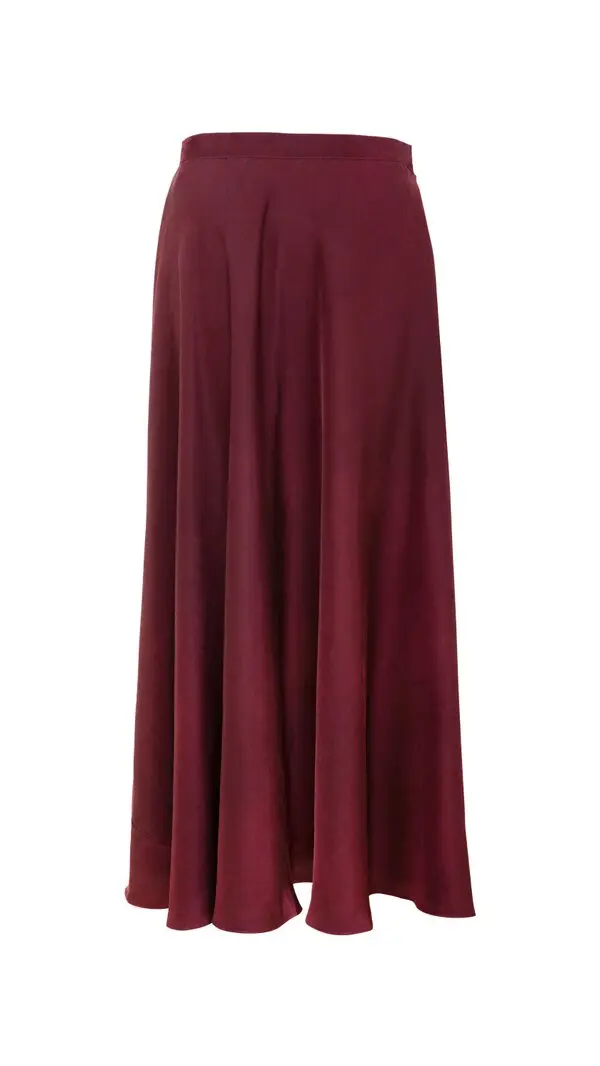 VAAI Maria Silk Maxi Skirt - Red