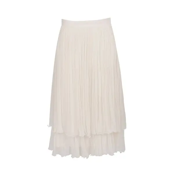 VAAI Evelina Layered Chiffon Midi Skirt