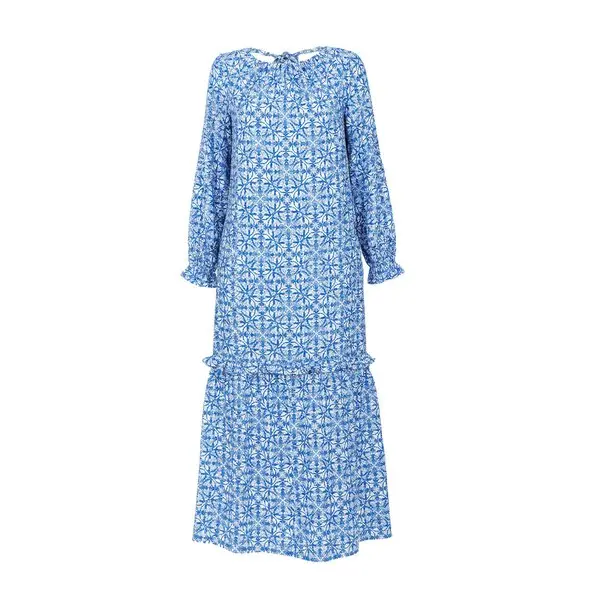 VAAI Open Back Maxi Dress With Mosaic Print - Blue
