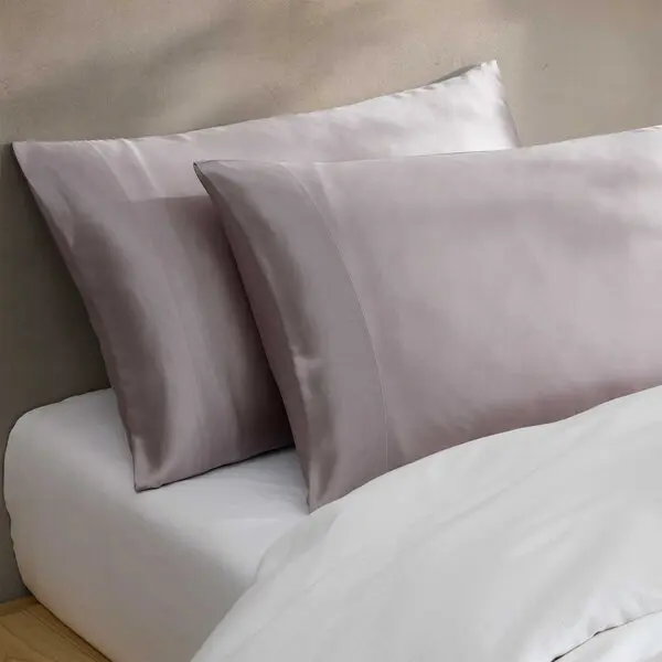 Calvin Klein Mulberry Silk Pillowcase Set, Queen - Mauve