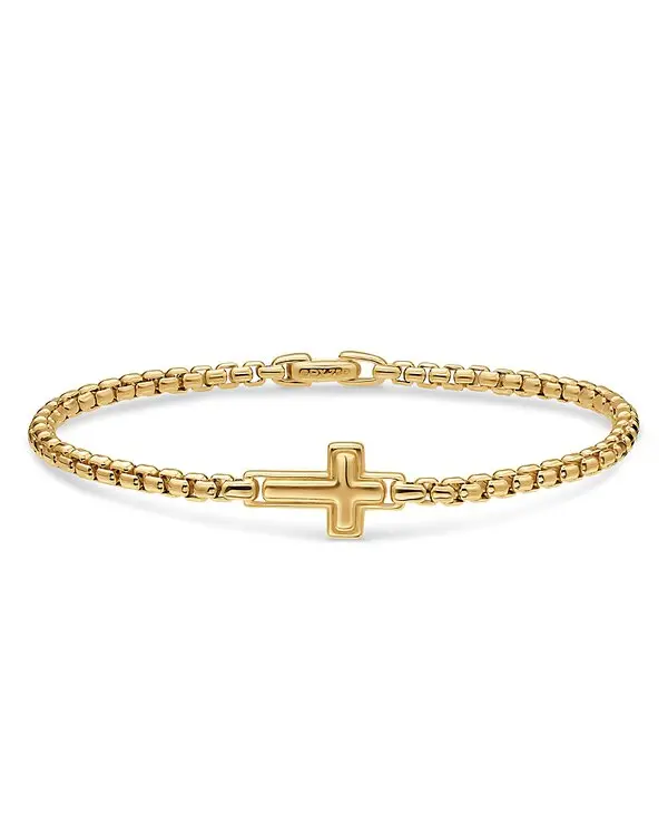 David Yurman 18k Yellow Cross Station Bracelet - Gold
