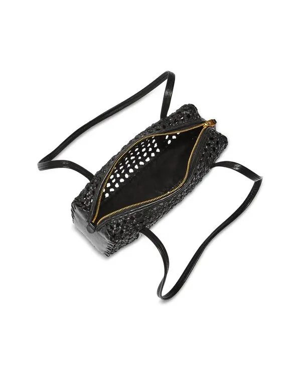 Madewell Brioche Mini Woven Leather Shoulder Bag - True Black