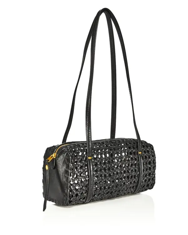 Madewell Brioche Mini Woven Leather Shoulder Bag - True Black