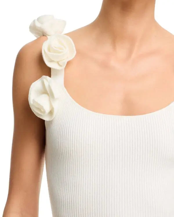 Aqua Floral Strap Knit Tank