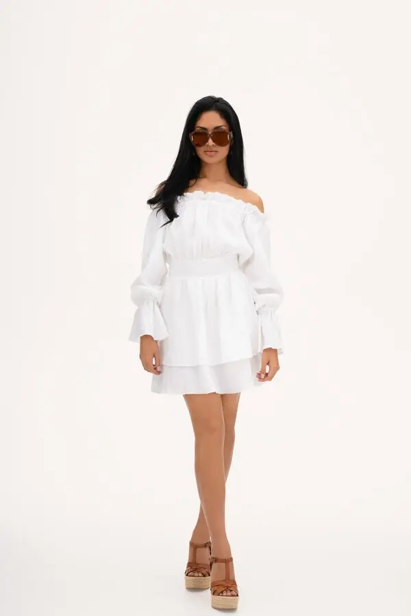 MandiBreeze Alexia Dress Off-the-shoulder Tiered Mini