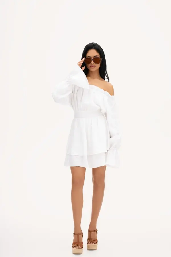 MandiBreeze Alexia Dress Off-the-shoulder Tiered Mini