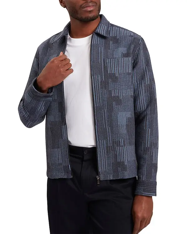 Ted Baker London Iwojan Quilted Mixed Stripe Overshirt
