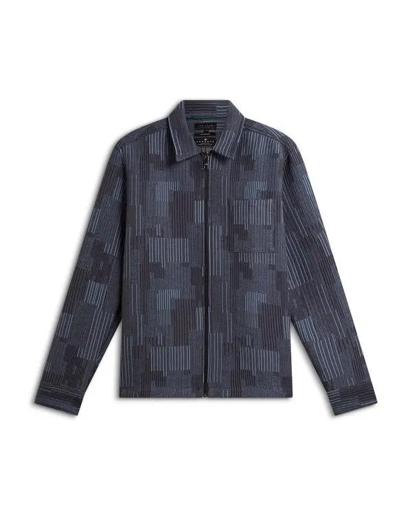 Ted Baker London Iwojan Quilted Mixed Stripe Overshirt
