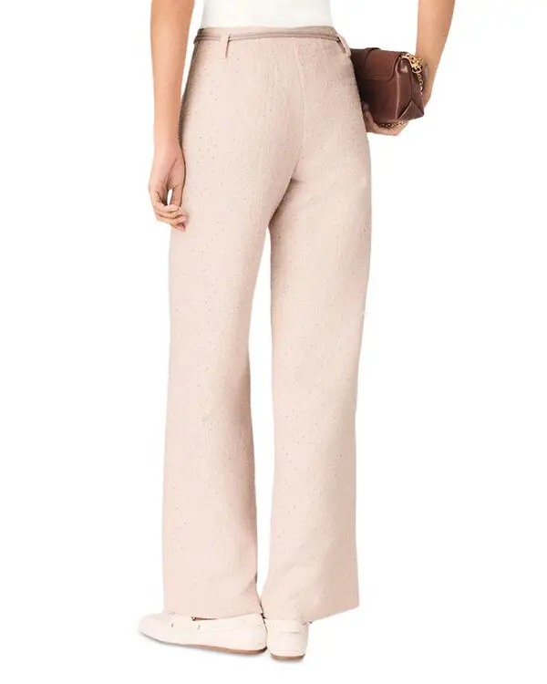 Maje Sparkly Tweed Wide-leg Pants