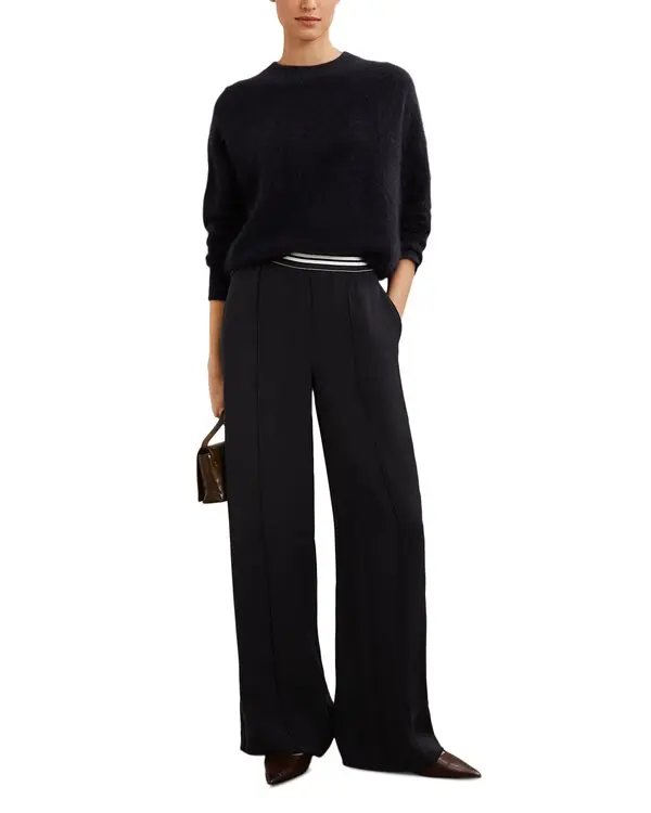REISS Sonnie Wide Leg Pants - Navy
