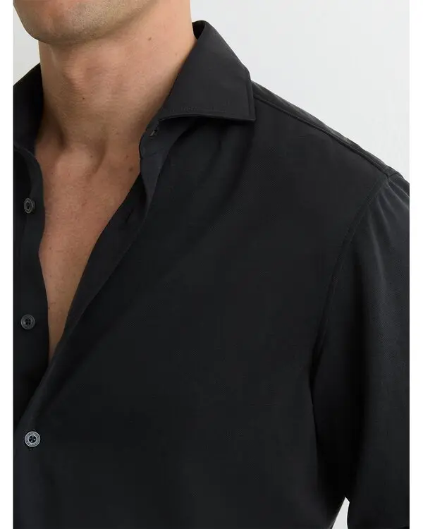 REISS Davaro Regular Fit Stretch Cutaway Shirt - Washed Black