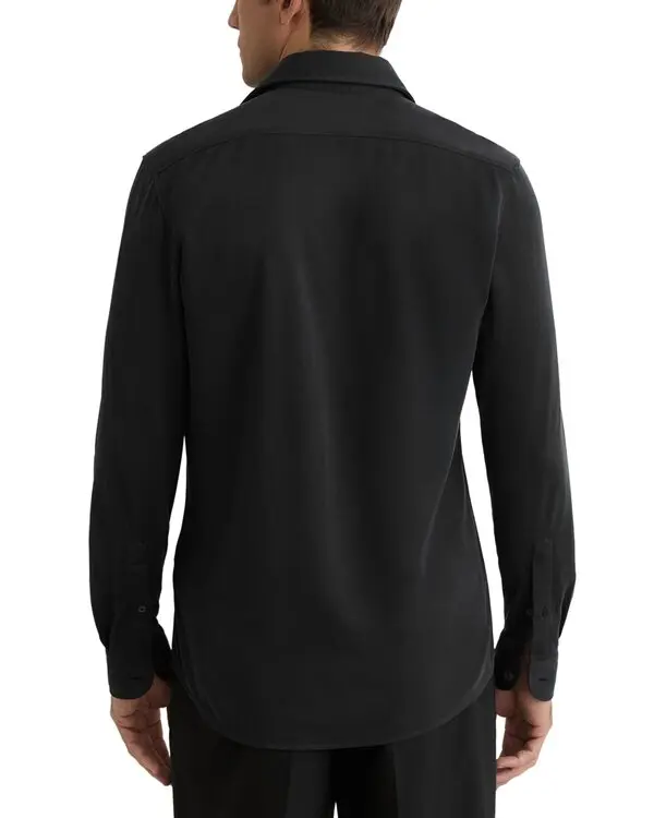 REISS Davaro Regular Fit Stretch Cutaway Shirt - Washed Black