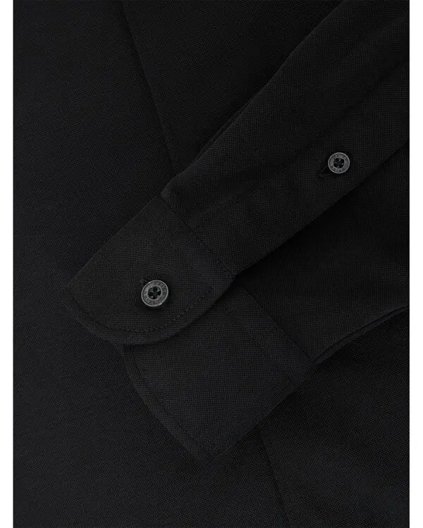 REISS Davaro Regular Fit Stretch Cutaway Shirt - Washed Black