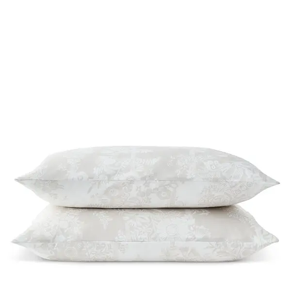 CHRISTY Beatrice Cotton Sateen Pillowcase Pair, Standard - Beige