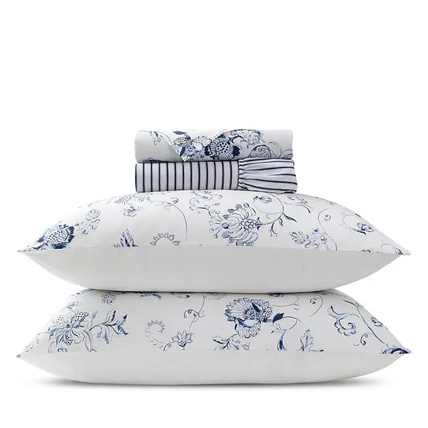 CHRISTY Hardwick Cotton Sateen Sheet Set, King Exclusive - Navy