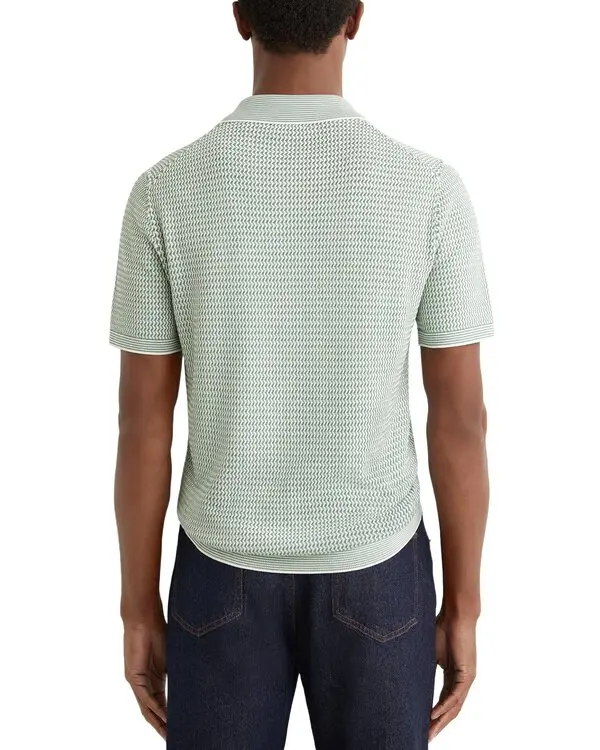 REISS Brink Regular Fit Half Zip Textured Polo Shirt