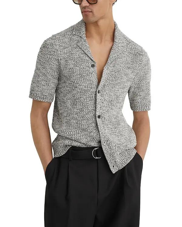 REISS Addis Regular Fit Marled Knit Shirt
