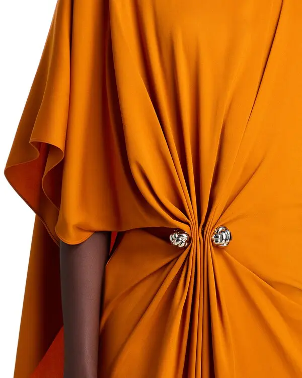 Brandon Maxwell Lucia Draped Maxi Dress
