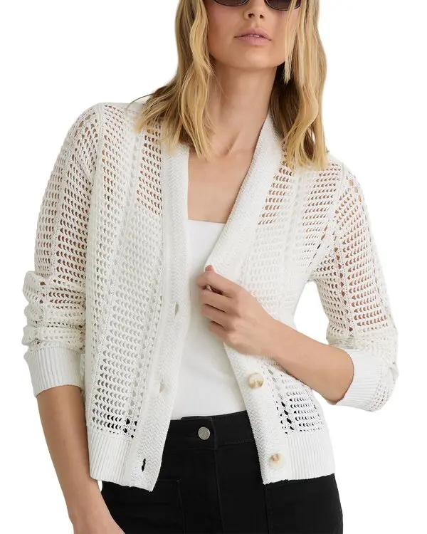 REISS Star Cardigan With Textured Knit