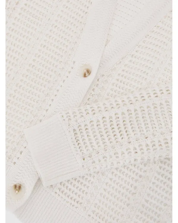 REISS Star Cardigan With Textured Knit