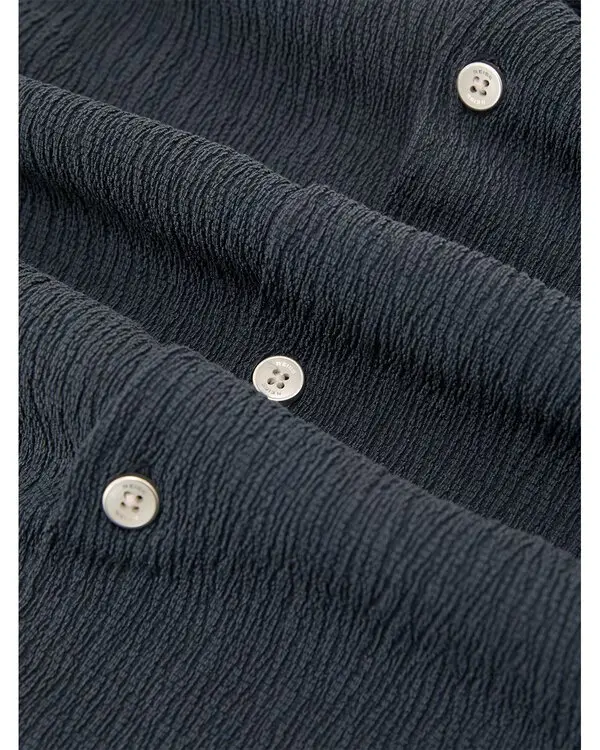 REISS Knox Short Sleeve Textured Raglan Shirt - Airforce Blue