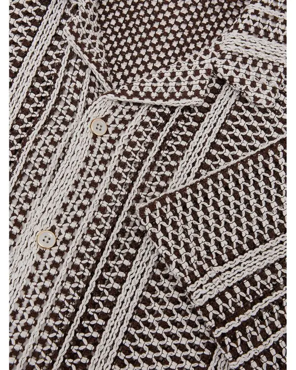 REISS Aetos Regular Fit Crochet Stripe Shirt