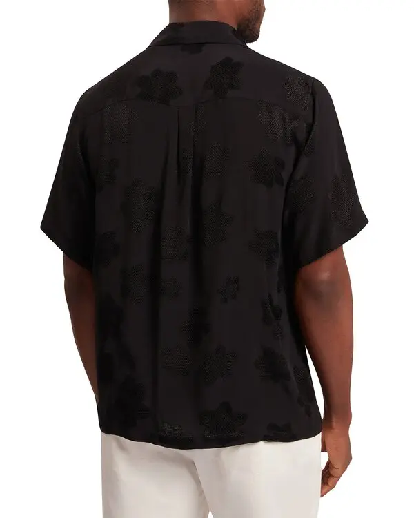 Ted Baker London Thovan Short Sleeve Relaxed Fit Mesh Cut Out Shirt
