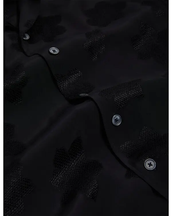 Ted Baker London Thovan Short Sleeve Relaxed Fit Mesh Cut Out Shirt
