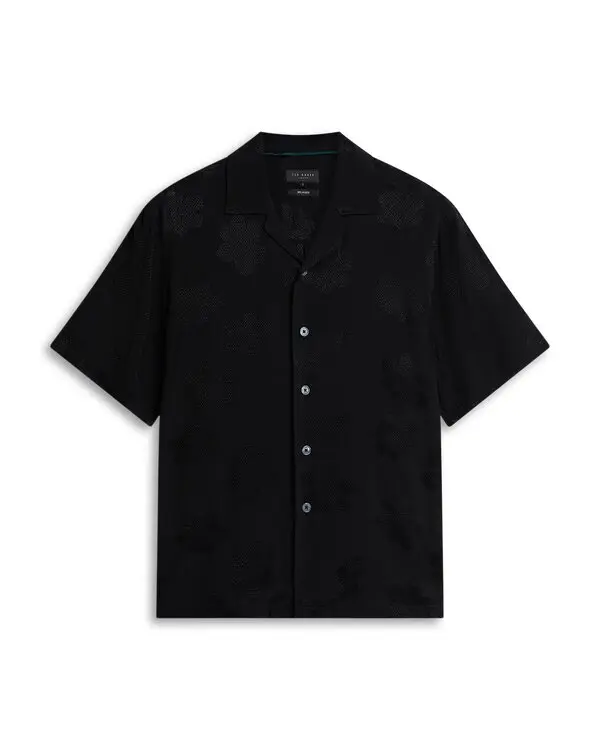 Ted Baker London Thovan Short Sleeve Relaxed Fit Mesh Cut Out Shirt