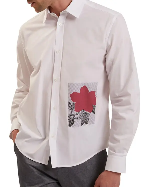 Ted Baker London Alviro Long Sleeve Relaxed Placement Floral Shirt